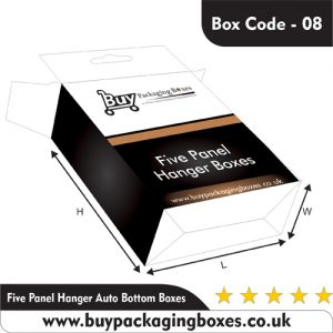 Five Panel Hanger Auto Bottom Boxes - BUY Packaging Boxes