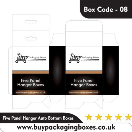 Five Panel Hanger Auto Bottom Boxes - BUY Packaging Boxes